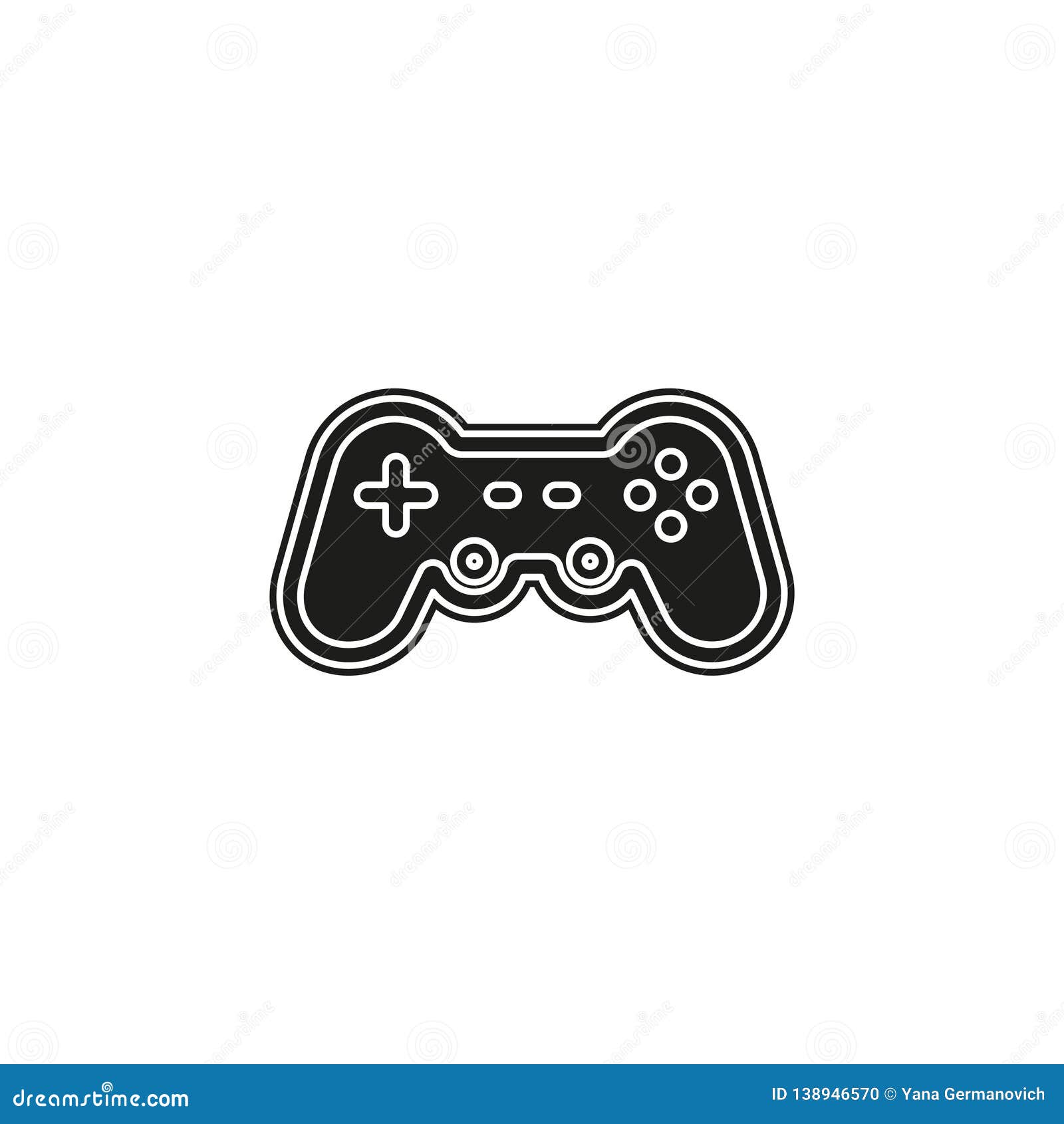Simple Game Controller Vector Icon Stock Illustration - Illustration of ...
