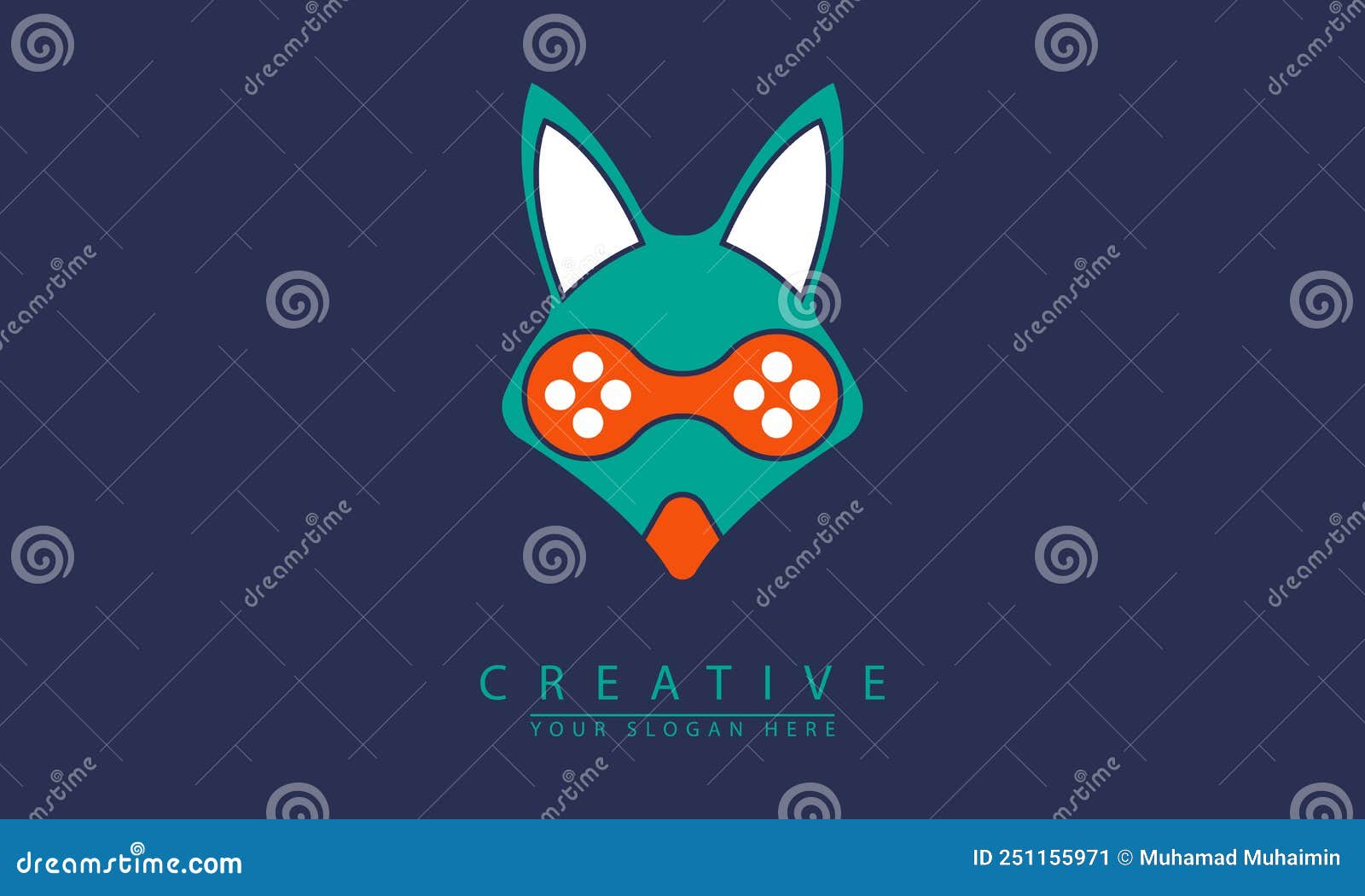 Simple game fox head logo stock vector. Illustration of game - 251155971