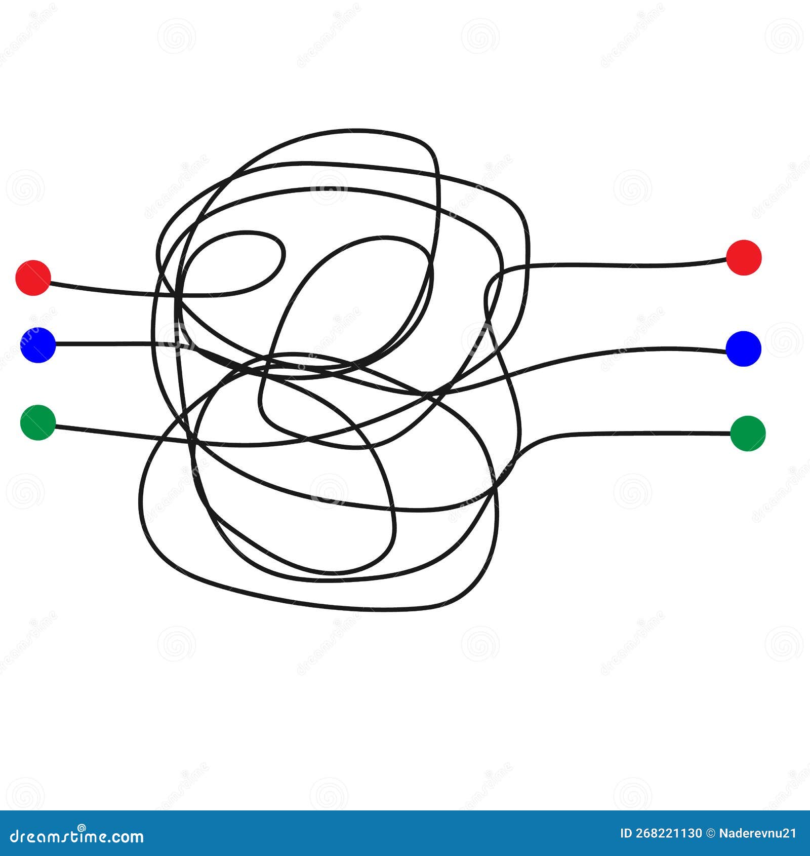 Simple Game. Tangled Tangle of Lines Stock Vector - Illustration of ...