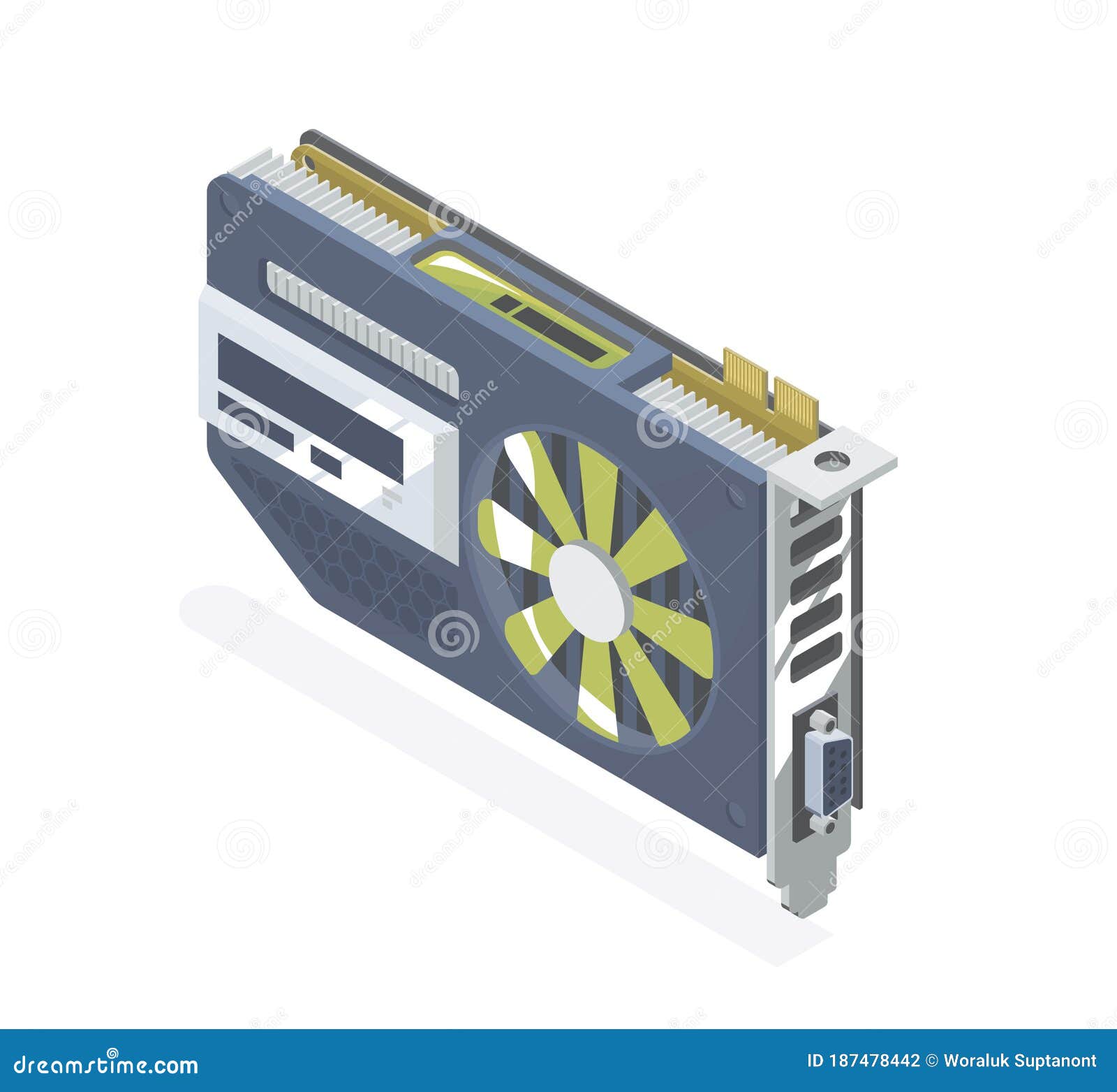 Graphic Card Pc Computer Isometric Stock Vector - Illustration of ...