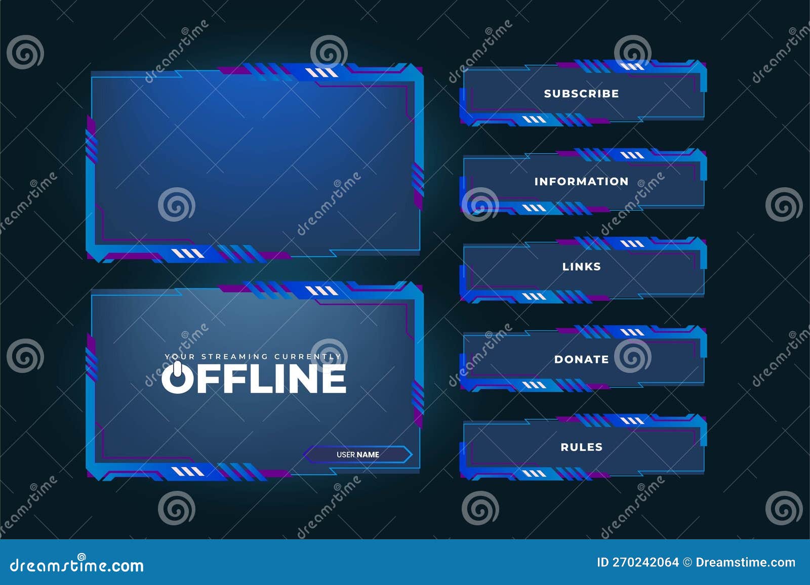 Simple Gaming Screen Panel and Overlay Design with Offline Screen ...