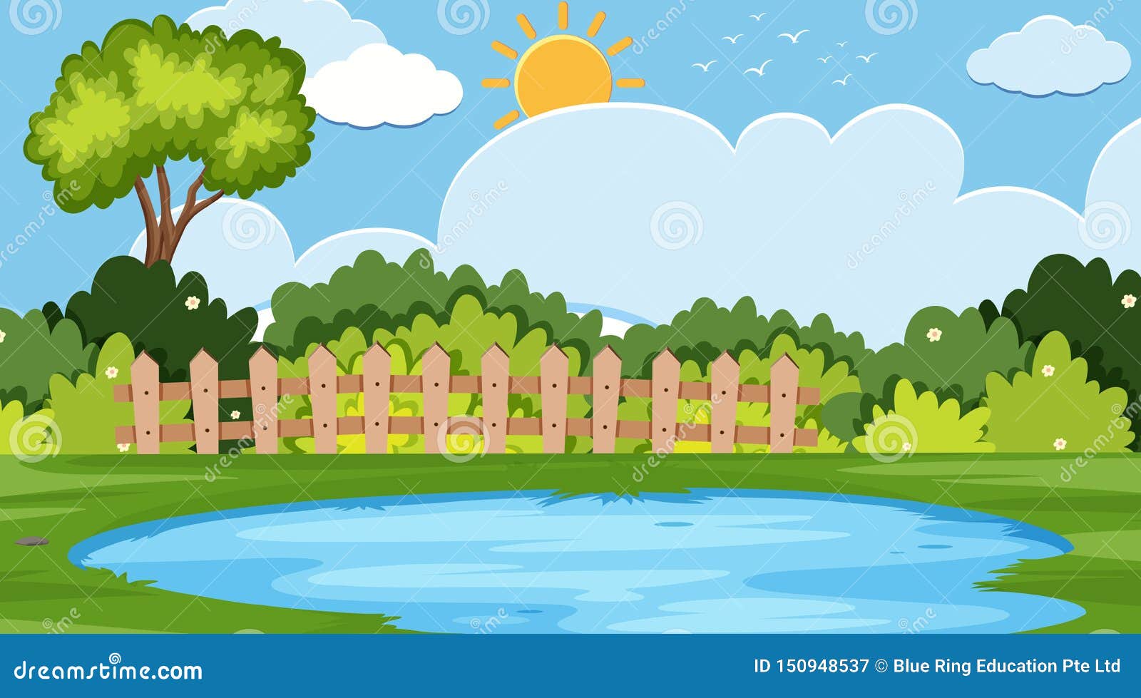 A simple garden scene stock illustration. Illustration of outdoor ...