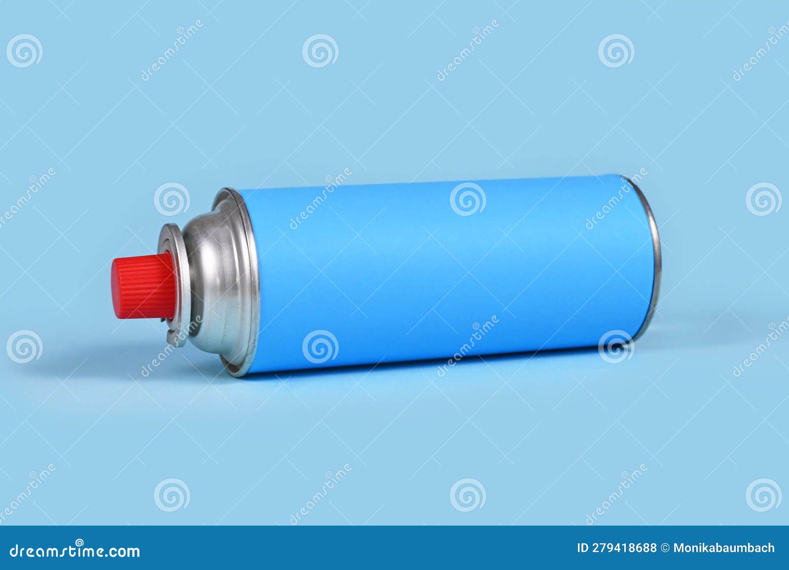 Simple Gas Cartridge Bottle on Blue Background Stock Photo - Image of ...