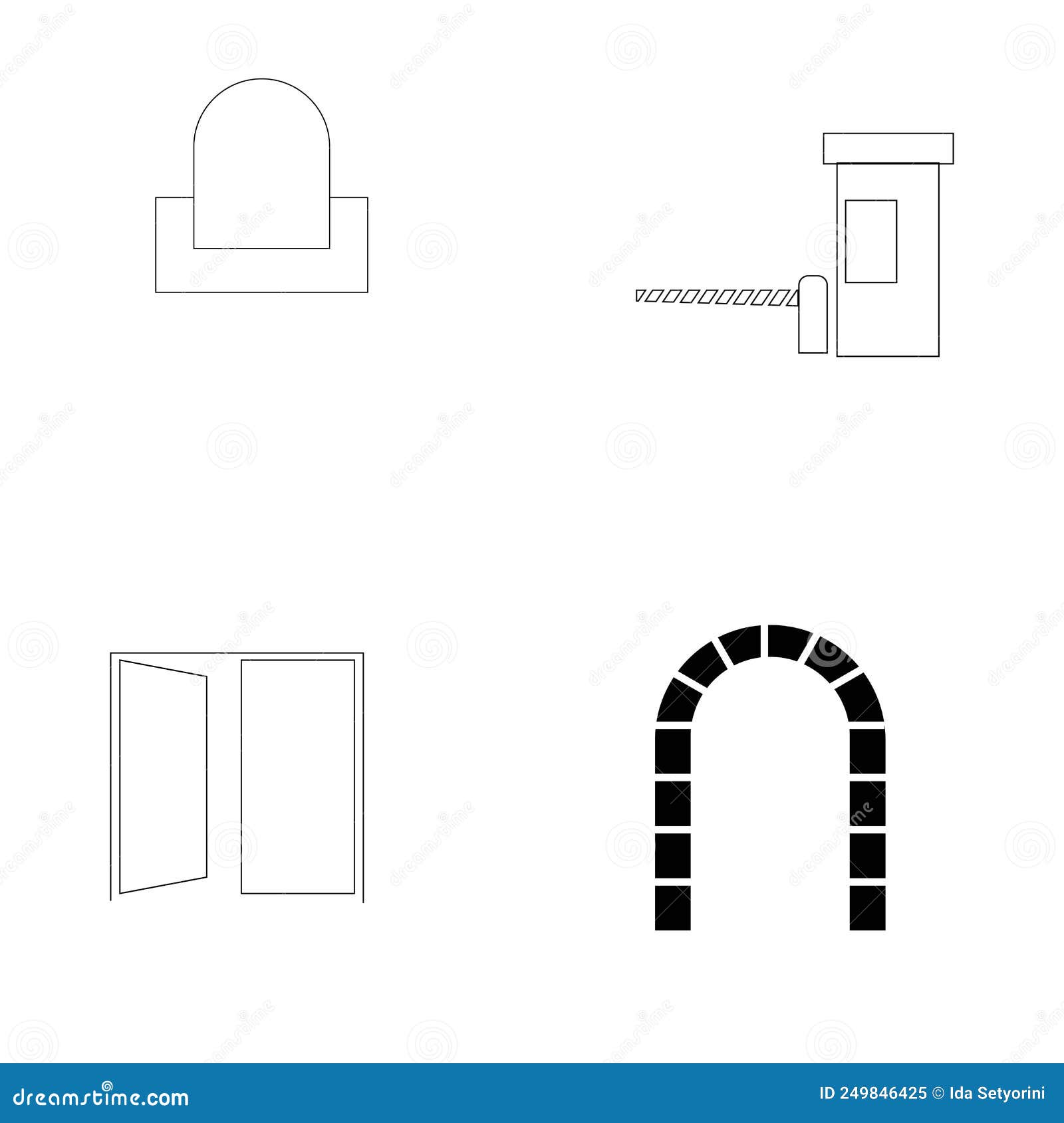 Simple Gate Icon Illustration Design Stock Illustration - Illustration ...