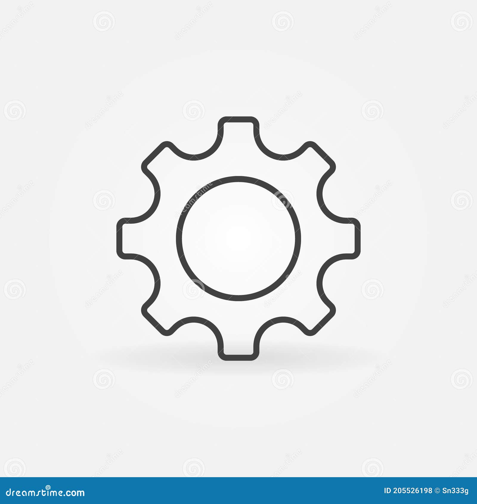 Simple Gear or Cog Wheel Vector Outline Icon or Symbol Stock Vector ...