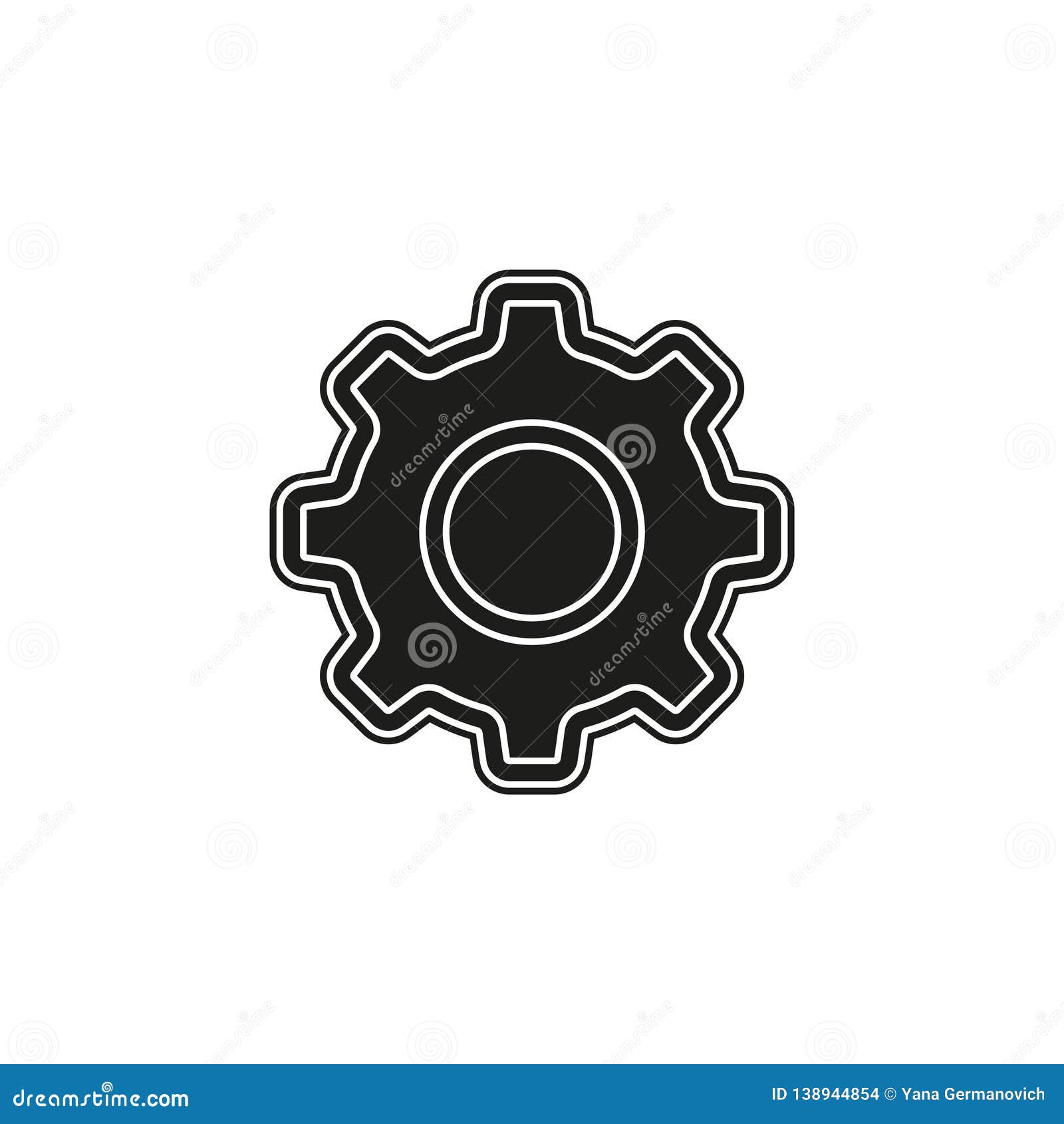 Simple Gear Vector Icon stock illustration. Illustration of lined ...