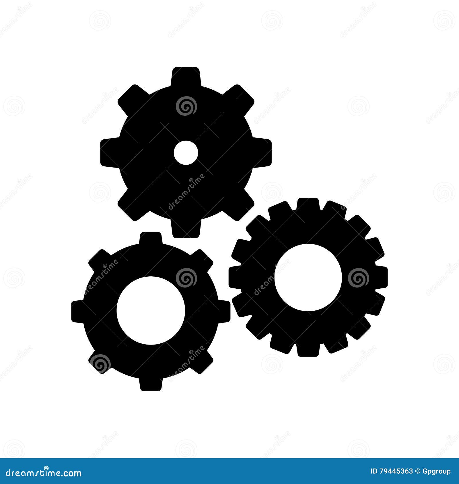 Simple gears icon image stock vector. Illustration of shape - 79445363