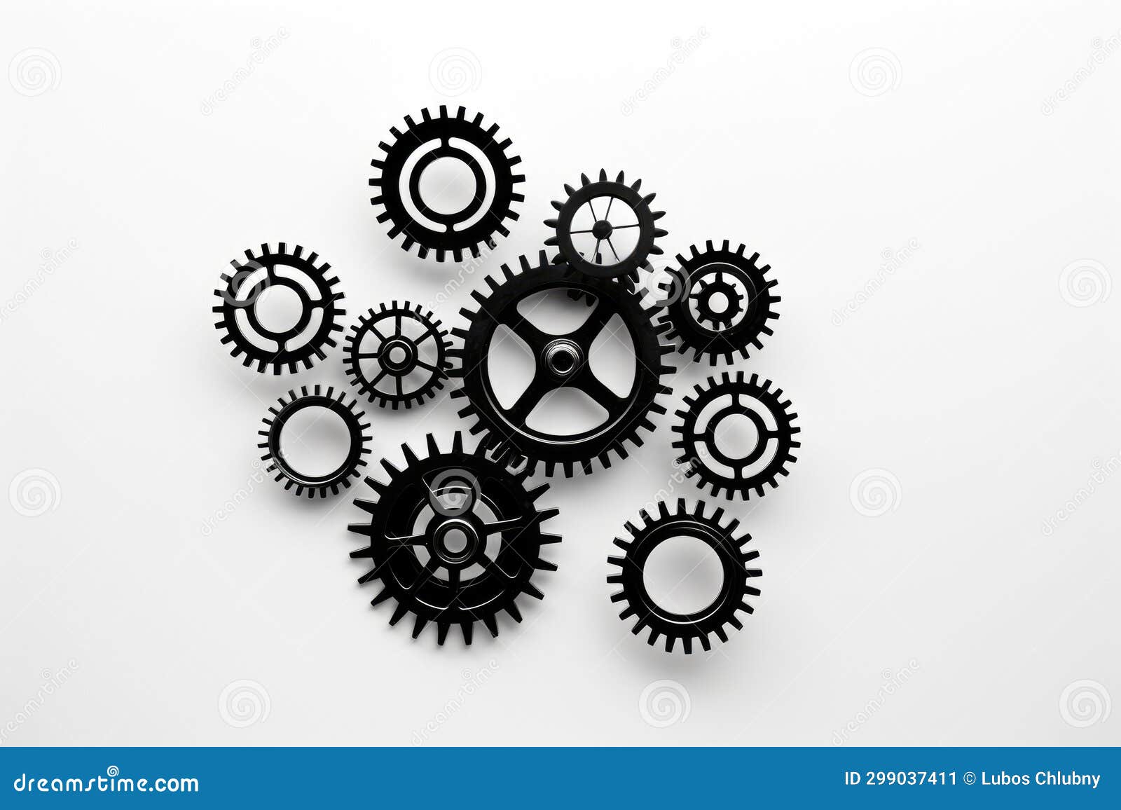 Simple Gears on a White Background Stock Illustration - Illustration of ...