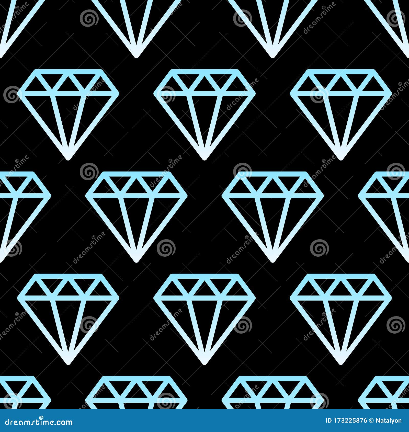 Simple Gem Stones Blue and White on Black Wire Framed Diamond Crystals ...