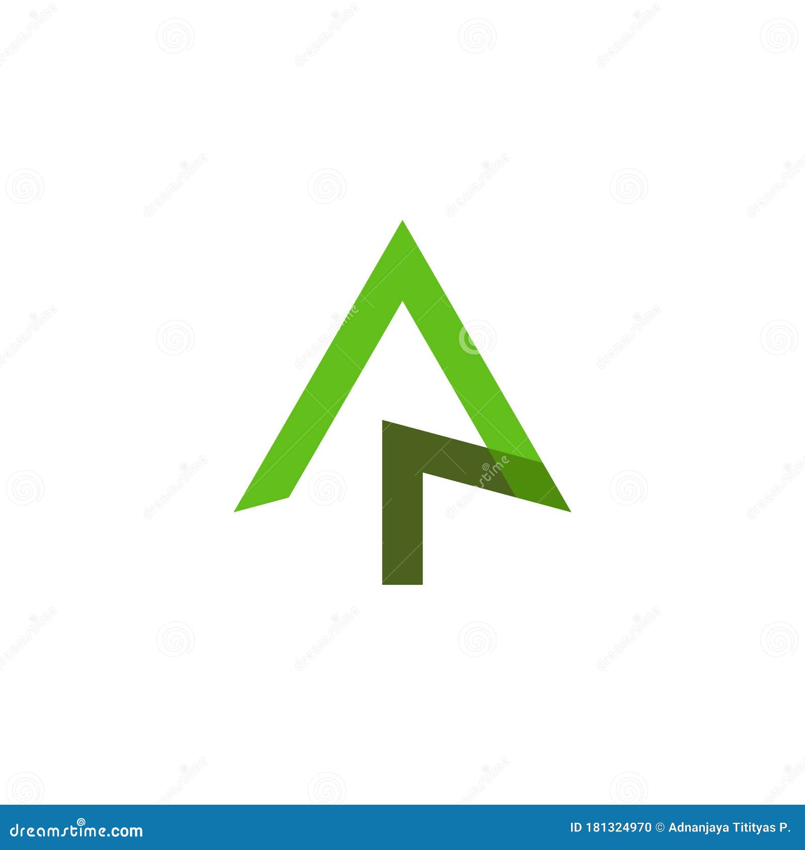 Simple Geometric Arrow Pine Green Tree Symbol Logo Vector Stock Vector ...