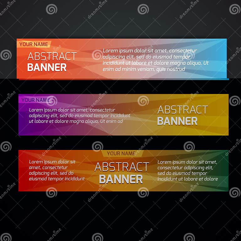 Simple Geometric Banners 04 Stock Vector - Illustration of graphic ...