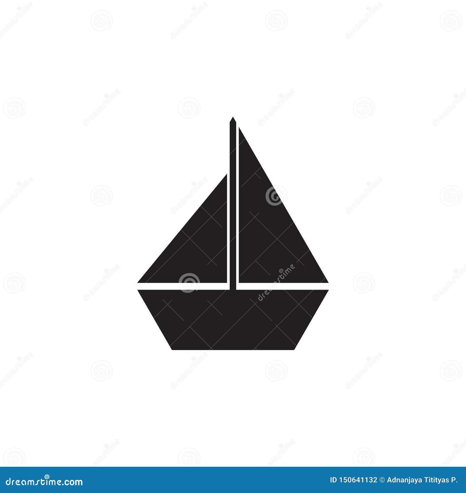 Simple Geometric Boat Symbol Vector Stock Vector - Illustration of ...
