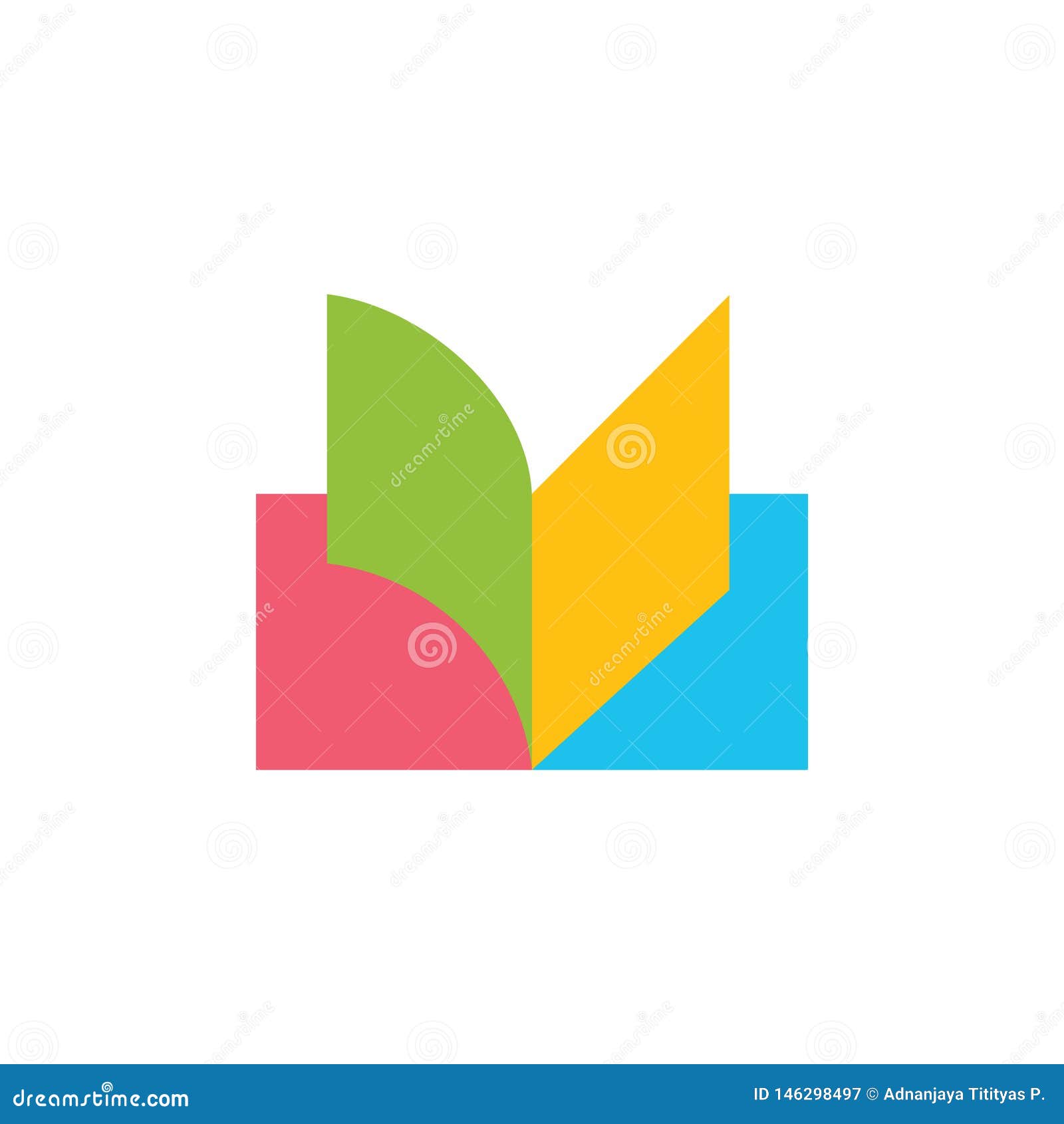 Simple Geometric Book Colorful Logo Vector Stock Vector - Illustration ...