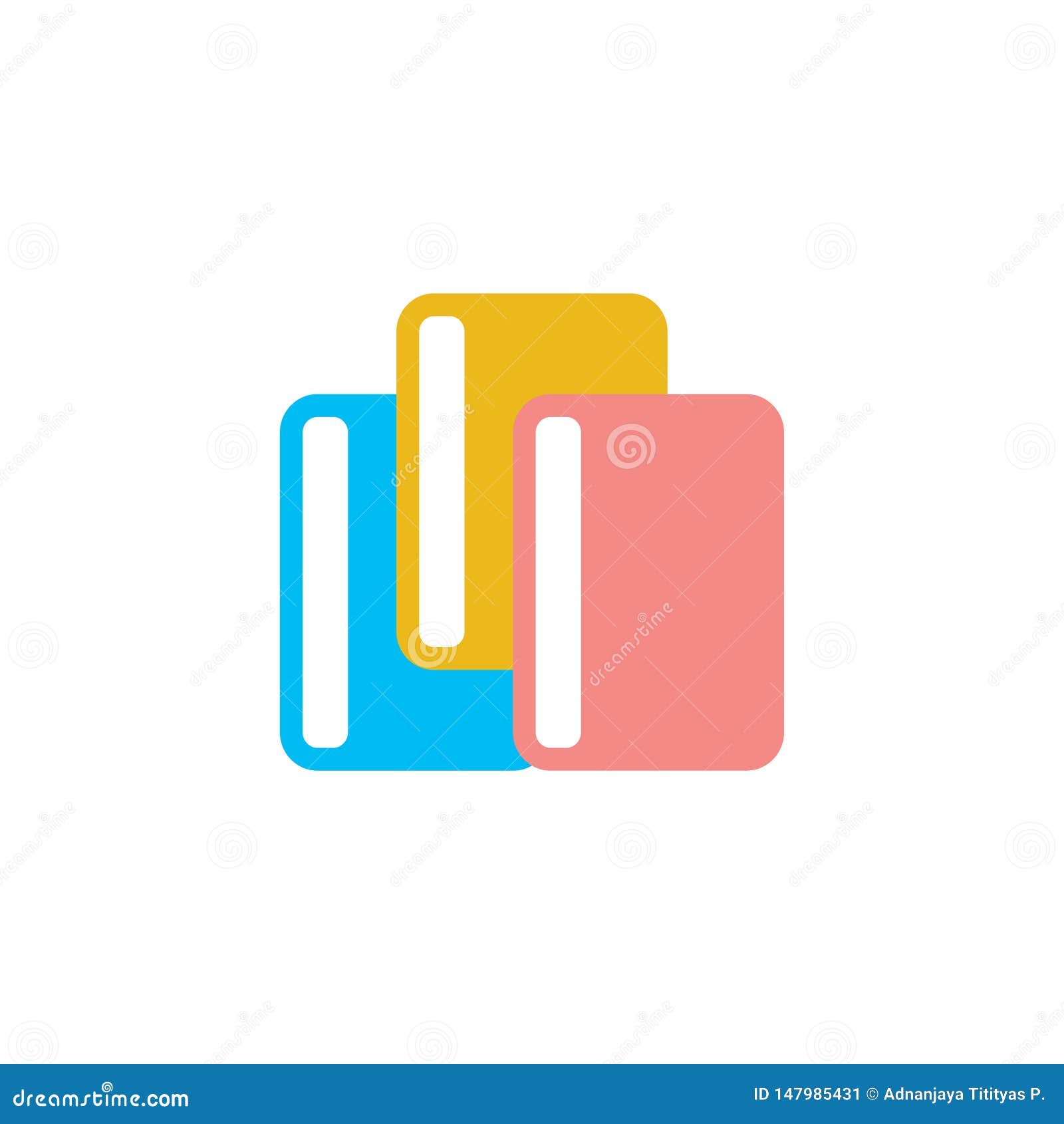 Simple Geometric Books Stack Symbol Stock Vector - Illustration of ...