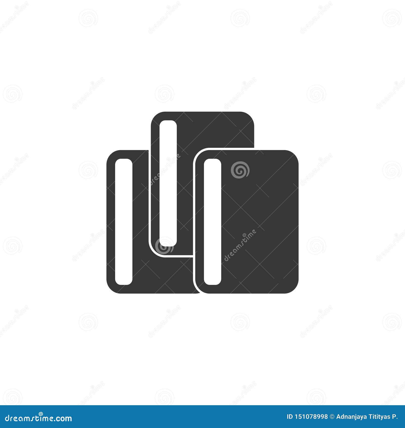 Simple Geometric Books Stack Symbol Stock Vector - Illustration of ...