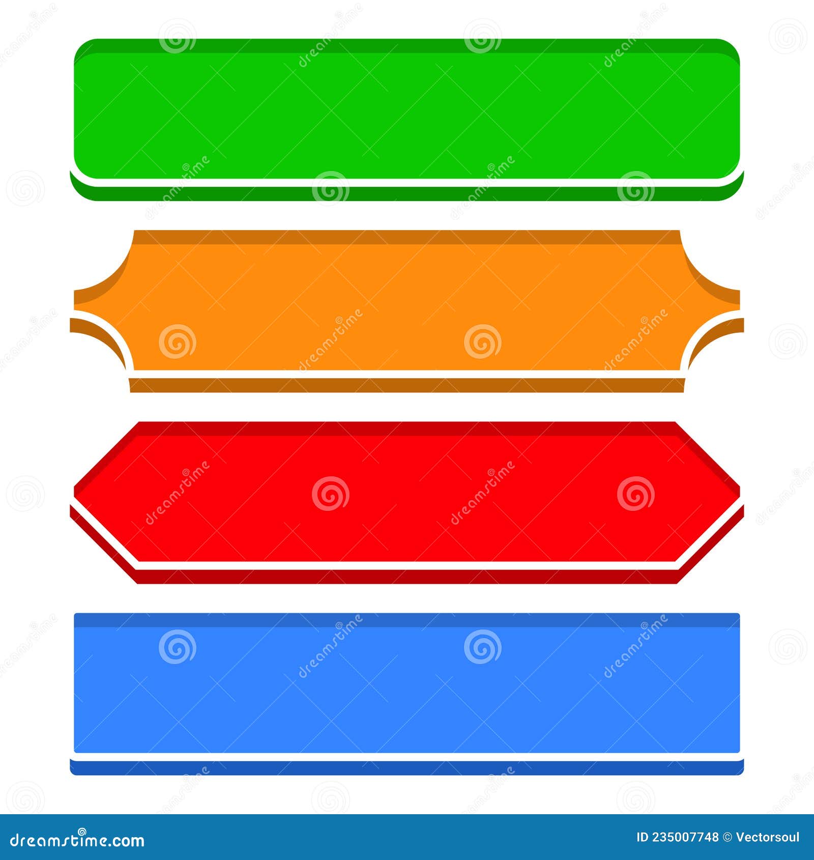 Simple Geometric Button, Banner, Plaque Shape, Design Element Vector ...