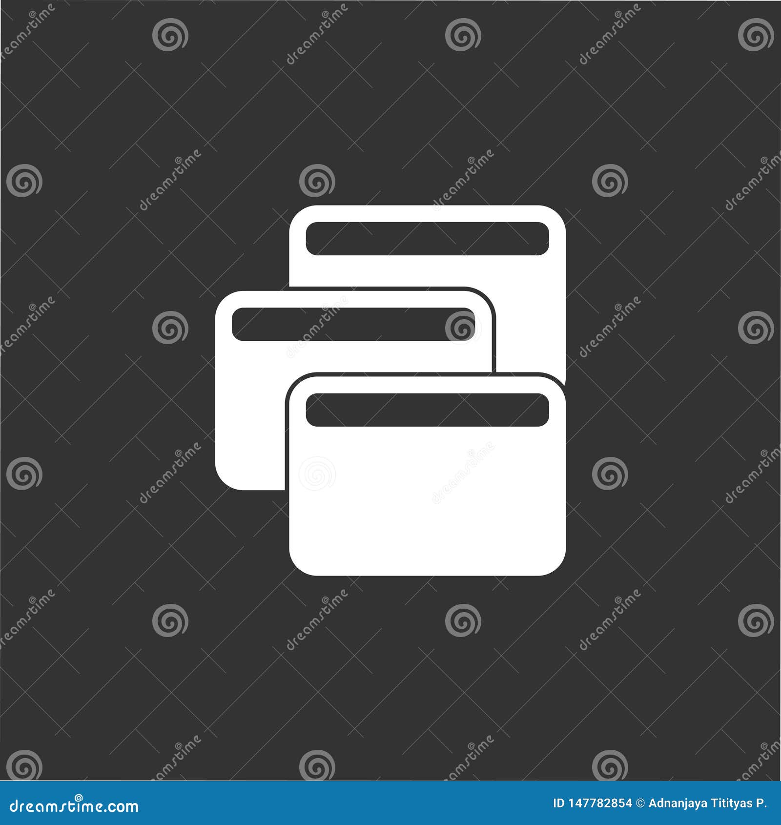 Simple Geometric Cards Stack Symbol Vector Stock Vector - Illustration ...