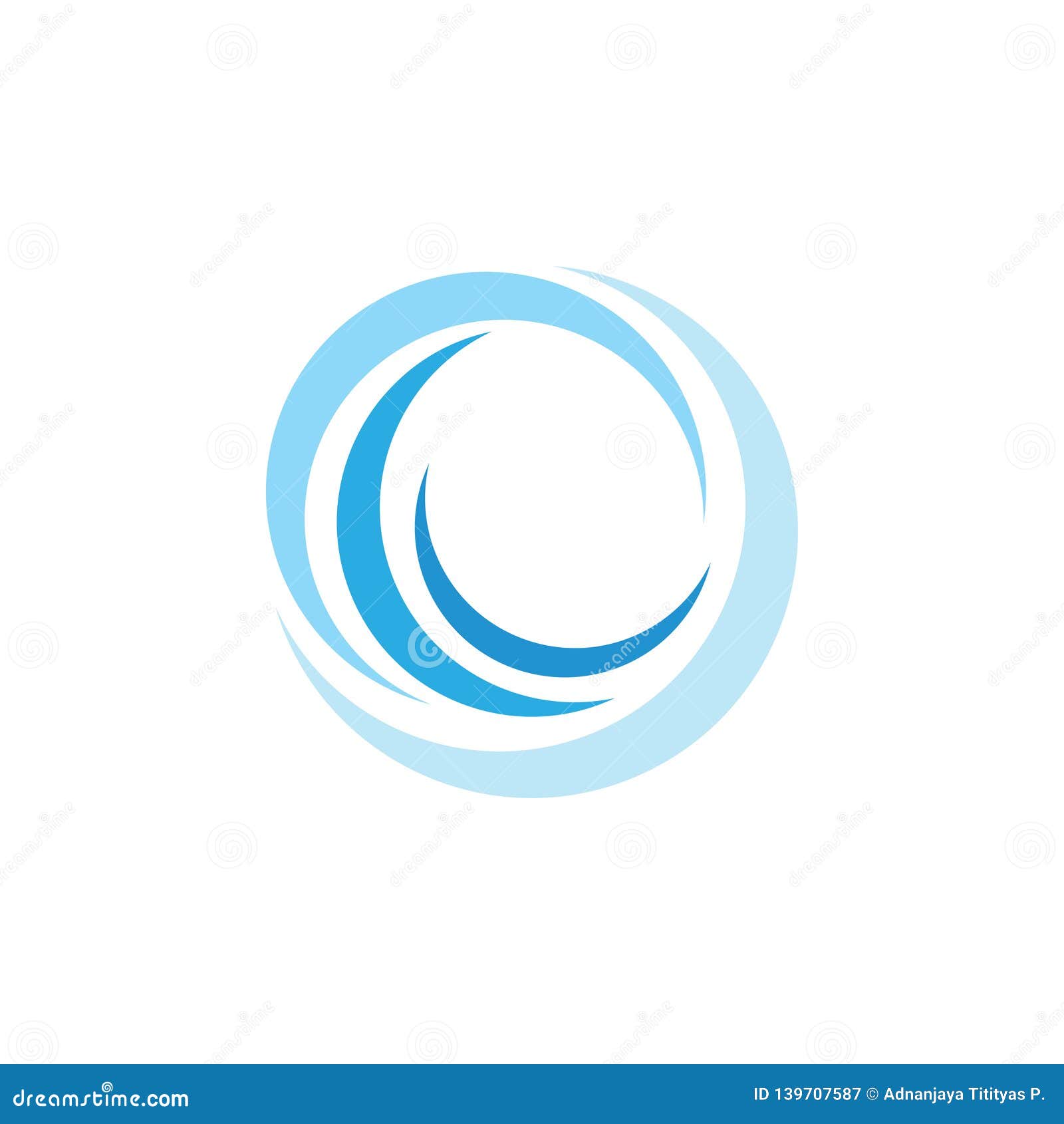 Simple Geometric Circle Wave Gradient Logo Stock Vector - Illustration ...