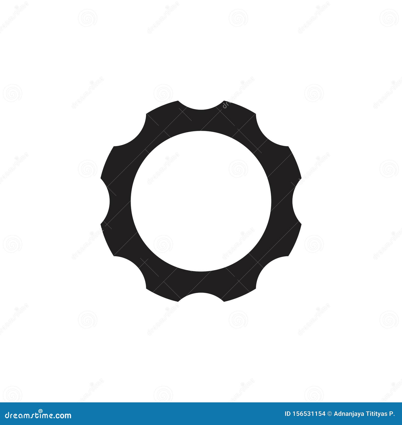 Simple Geometric Cog Machine Curves Circle Logo Vector Stock Vector ...
