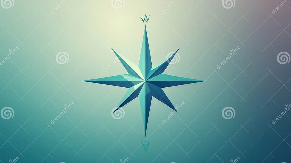 A Simple, Geometric Compass Rose with Sharp Lines Sits in the Center of ...