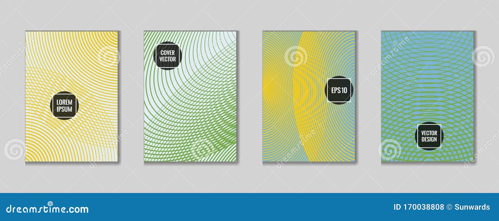 Geometric Halftone Design Title Pages Vector Set. Stock Vector ...