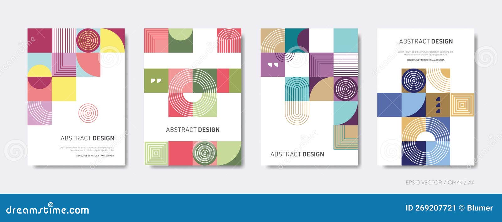 Simple Geometric Design Vector Brochure Cover Set Stock Vector ...