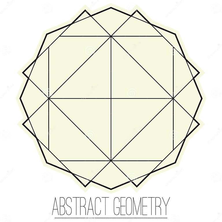 Simple Geometric Figure with Polygon and Square Stock Vector ...