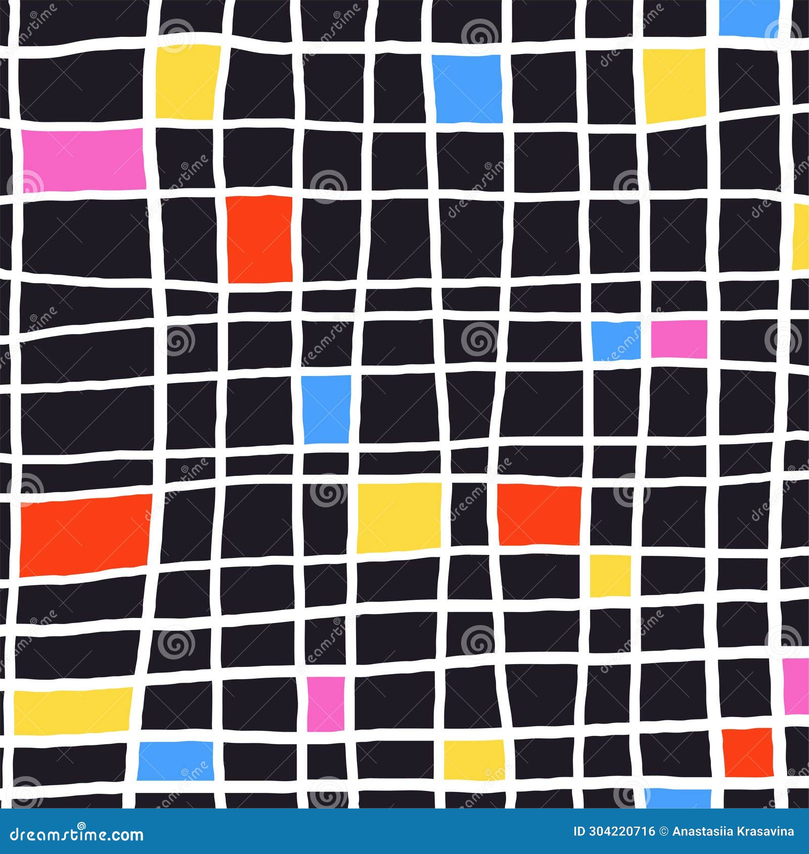 Simple Geometric Hand Drawn Irregular Pattern. Cute Groovy Colored ...