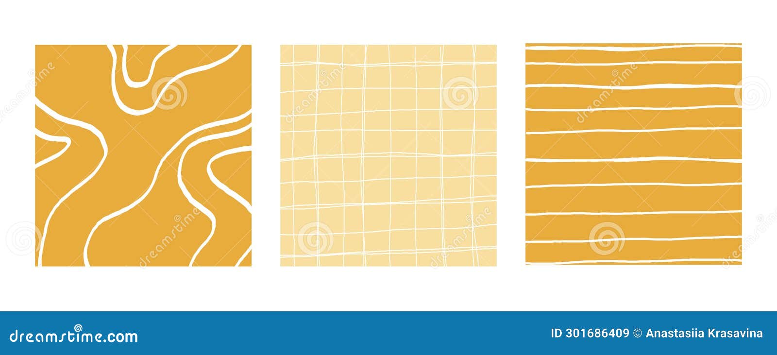 Simple Geometric Hand Drawn Irregular Patterns. Colored Doodle ...