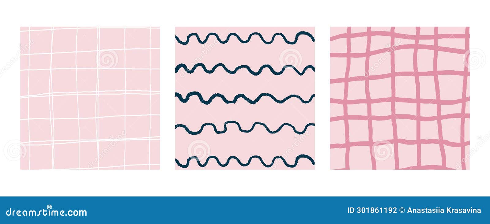 Simple Geometric Hand Drawn Irregular Patterns. Colored Doodle ...