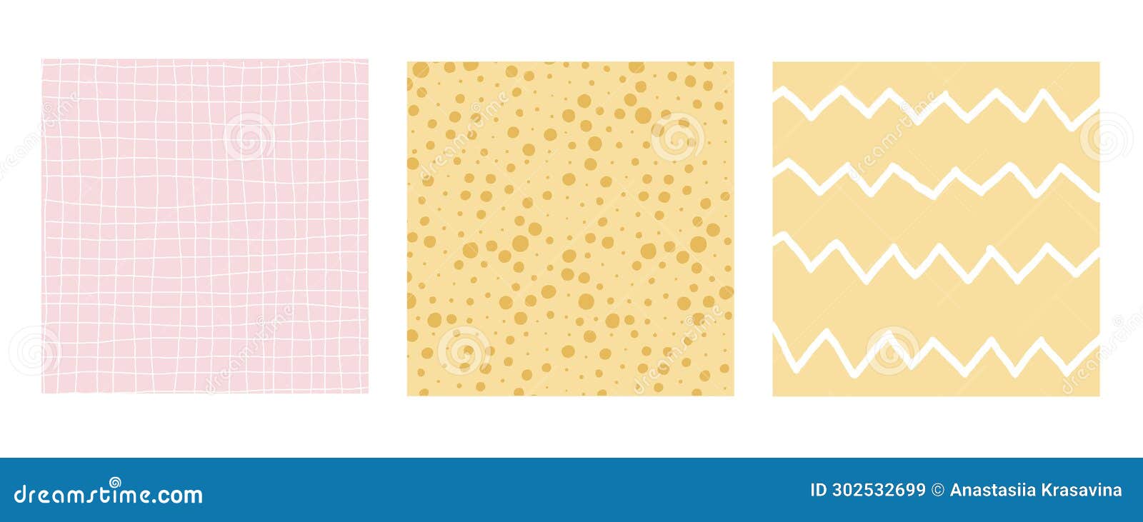 Simple Geometric Hand Drawn Irregular Patterns. Colored Doodle ...