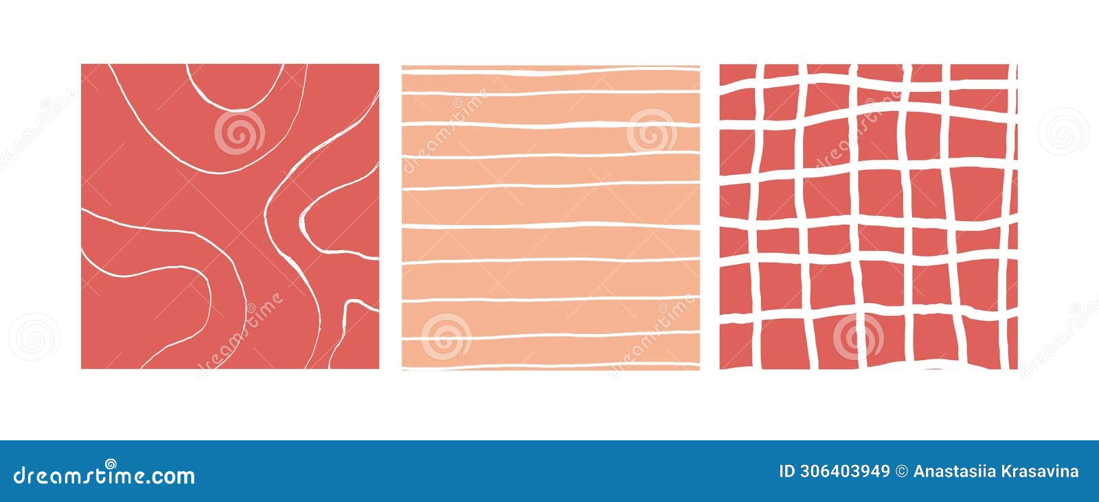 Simple Geometric Hand Drawn Irregular Patterns. Colored Doodle ...