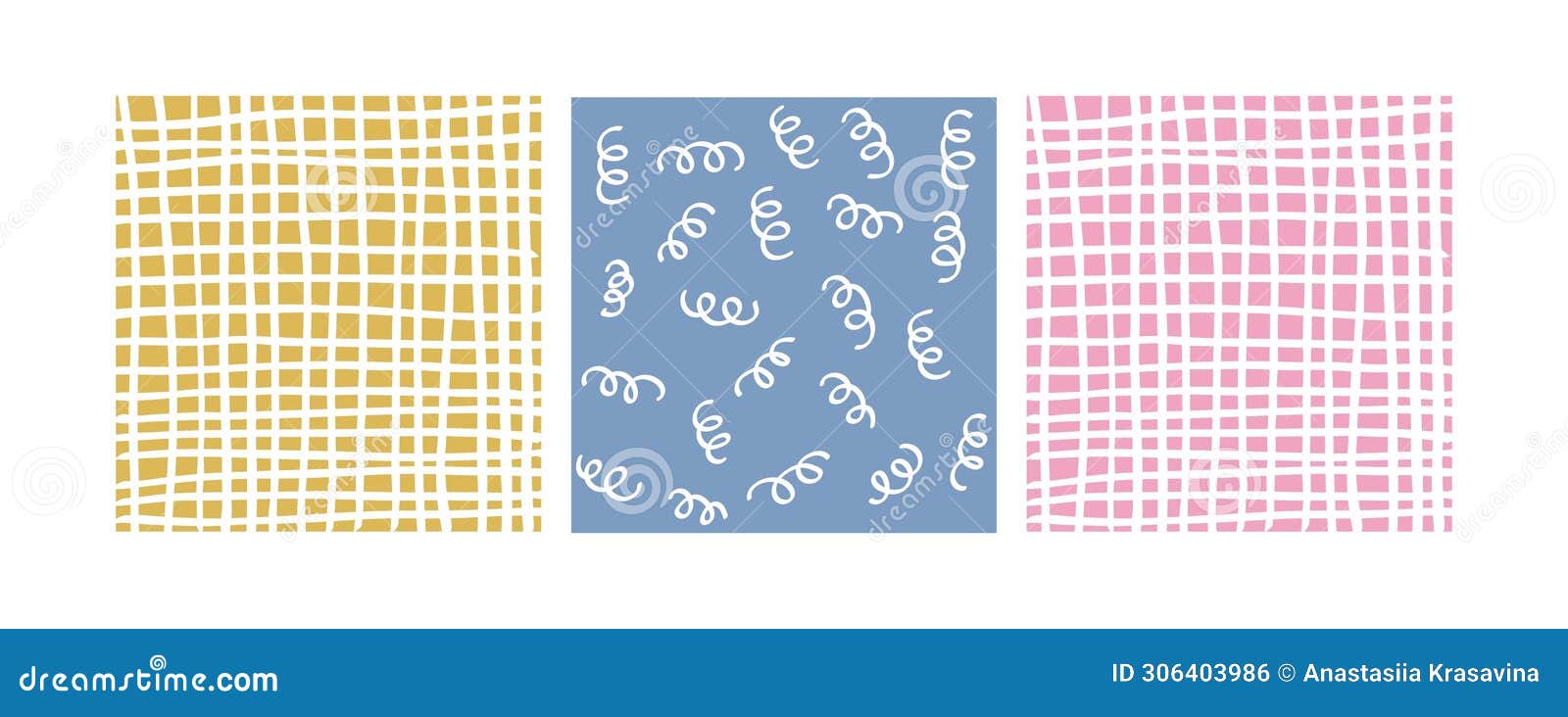 Simple Geometric Hand Drawn Irregular Patterns. Colored Doodle ...