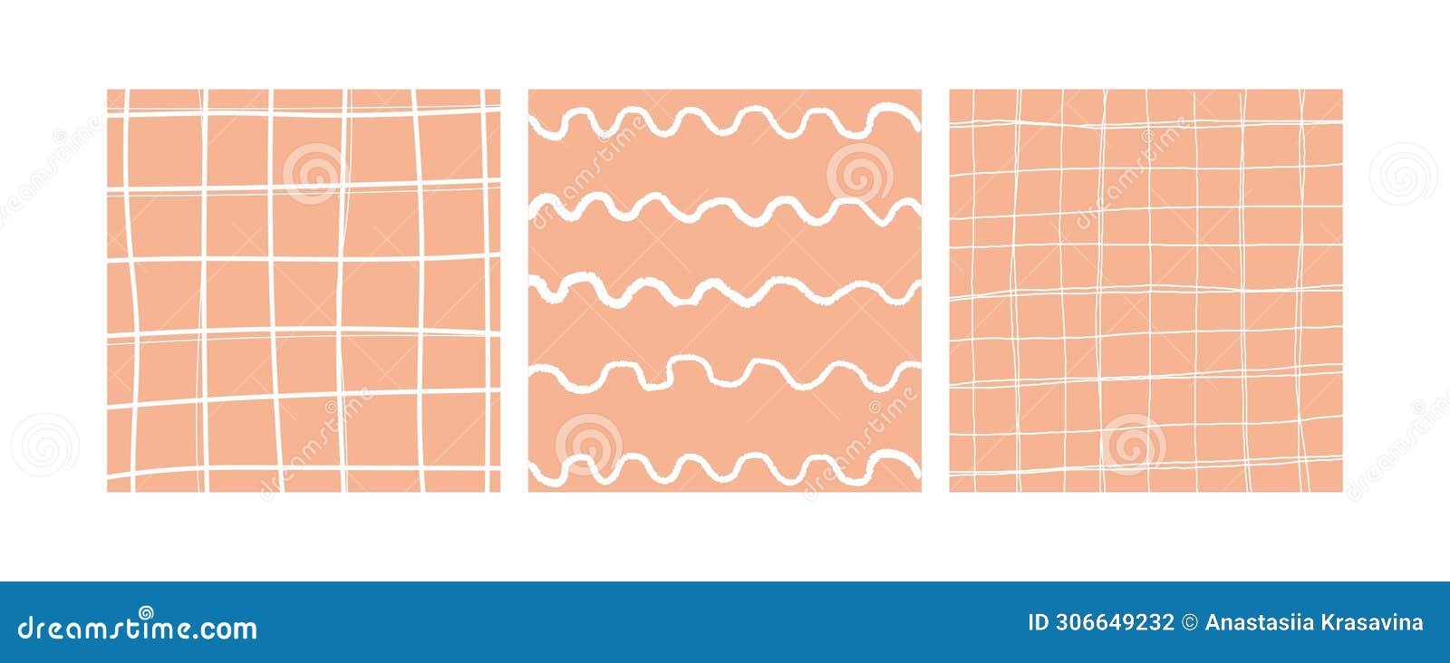 Simple Geometric Hand Drawn Irregular Patterns. Colored Doodle ...