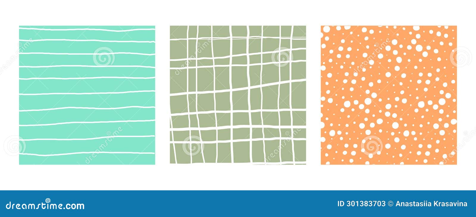 Simple Geometric Hand Drawn Irregular Patterns. Colored Doodle ...