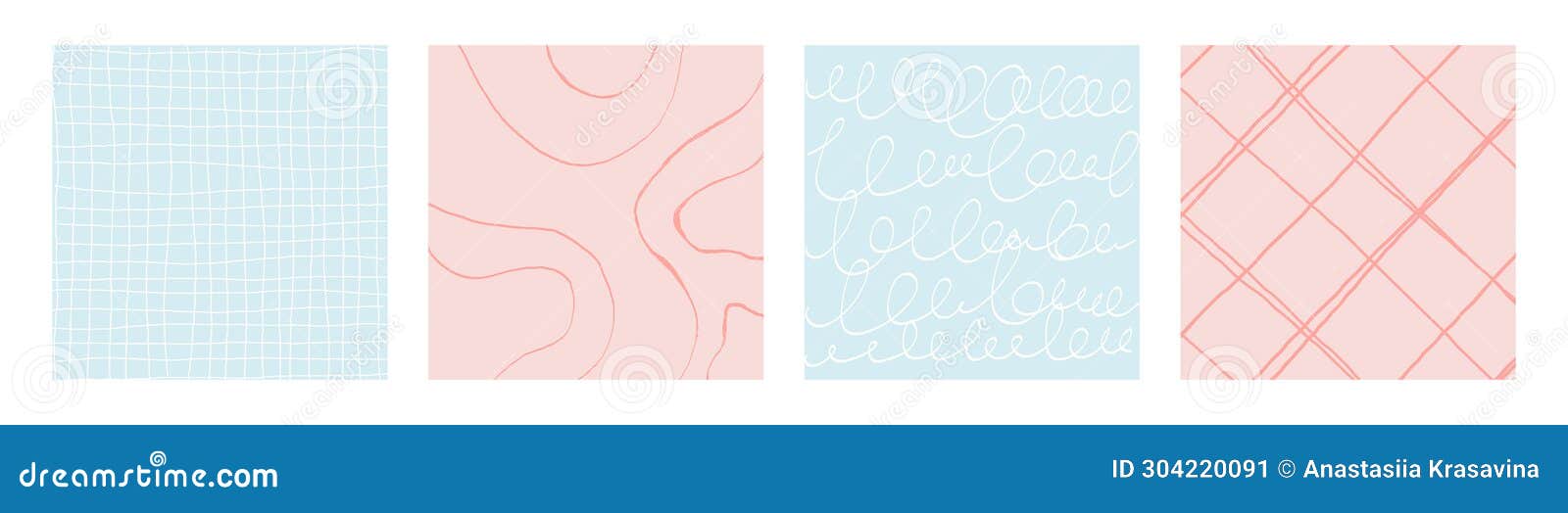 Simple Geometric Hand Drawn Irregular Patterns.Cute Colored Doodle ...