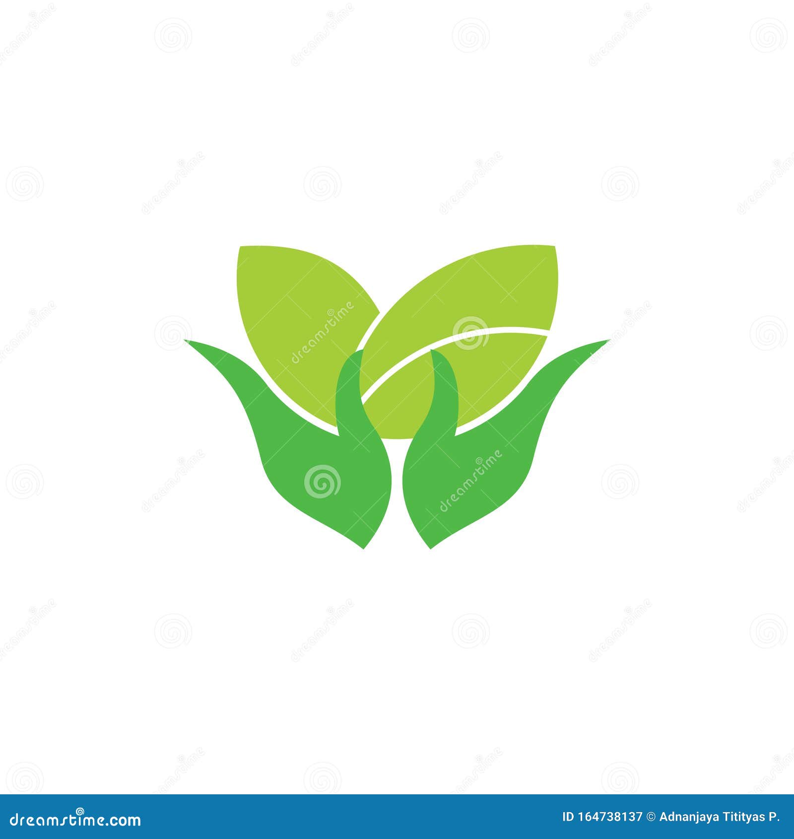 Simple Geometric Hand Hold Leaf Plant Circle Logo Vector Stock Vector ...