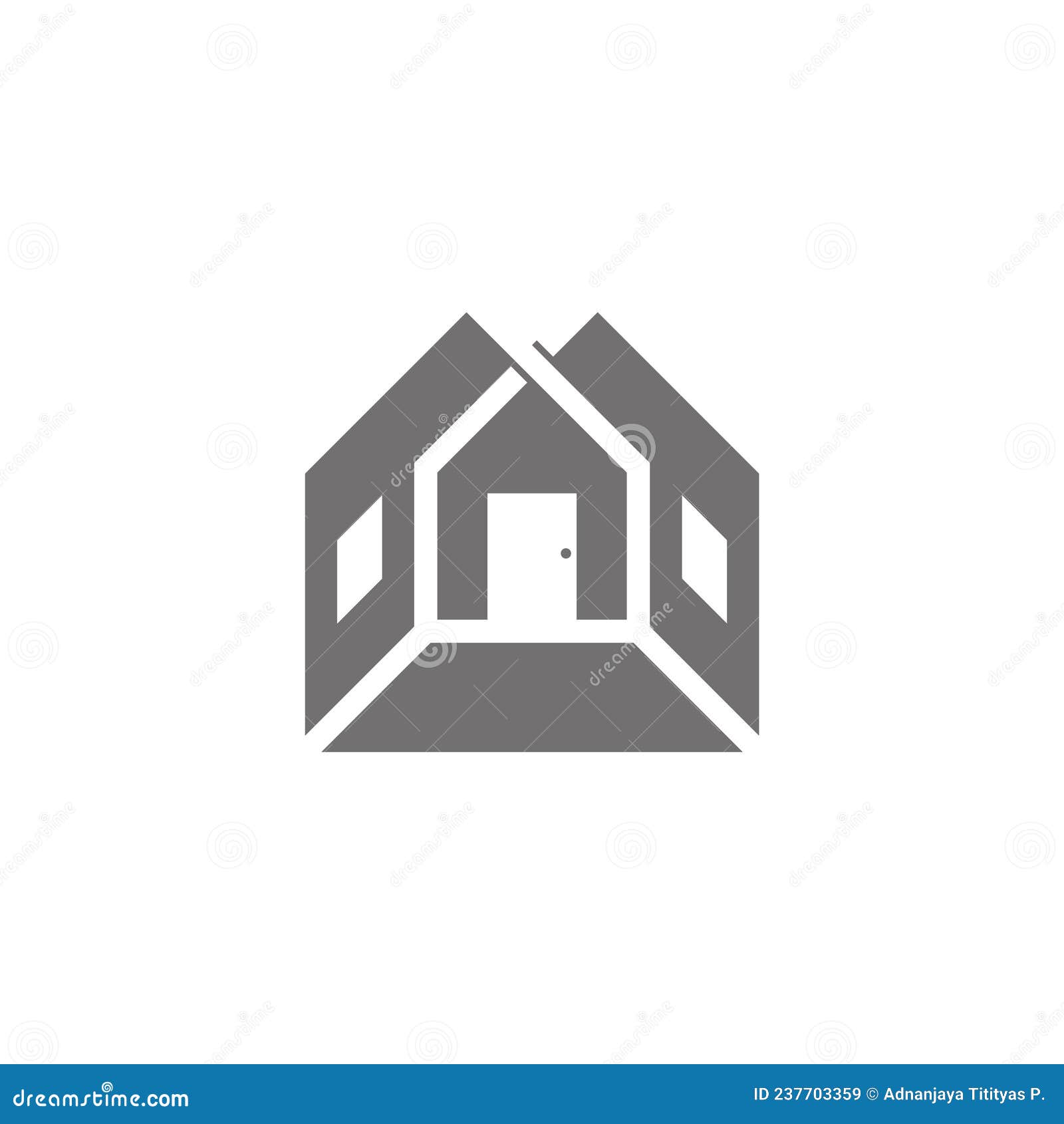 Simple Geometric House Door Windows Interior Symbol Vector Stock Vector ...