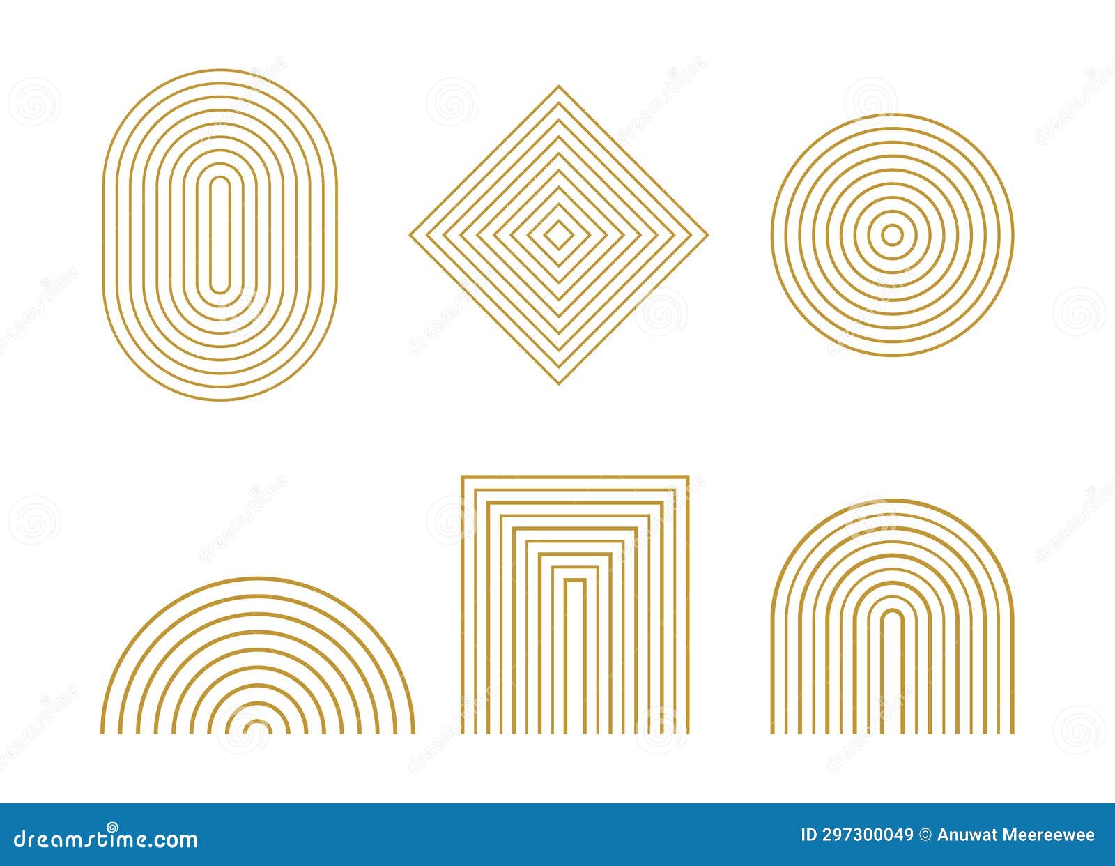Simple Geometric Line Elements Minimalist Style Stock Vector ...