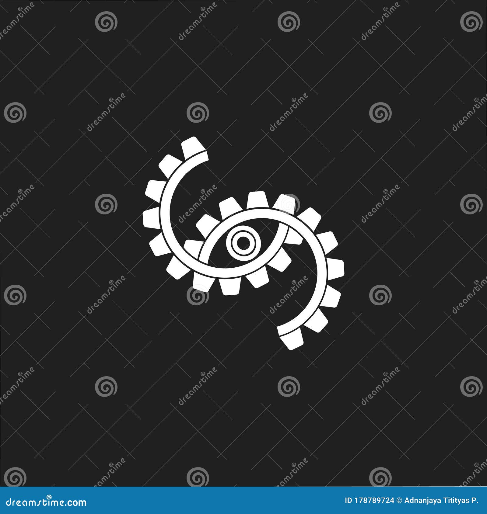 Simple Geometric Linked Two Cog Machine Logo Vector Stock Vector ...
