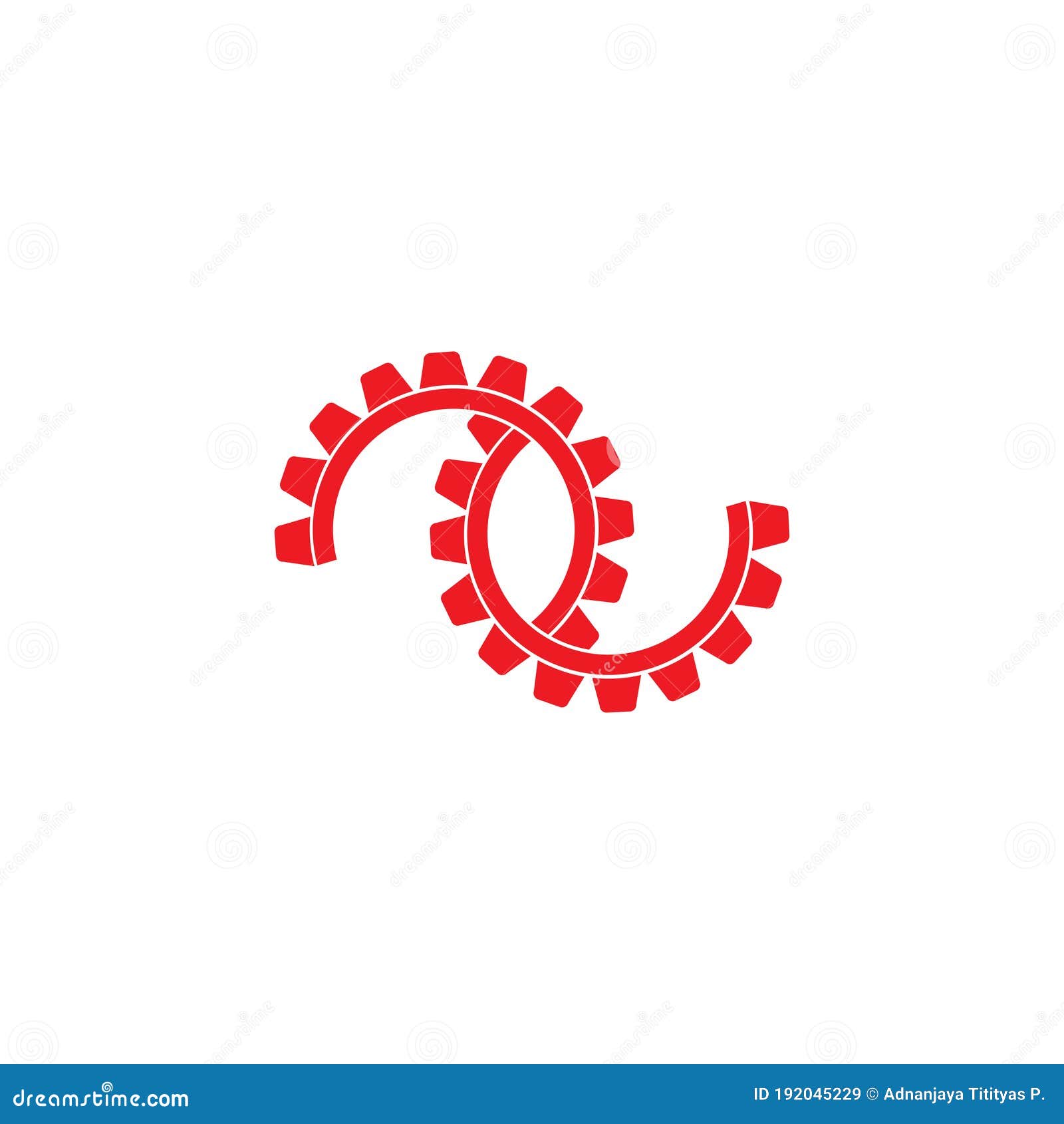 Simple Geometric Linked Two Cog Machine Logo Vector Stock Vector ...