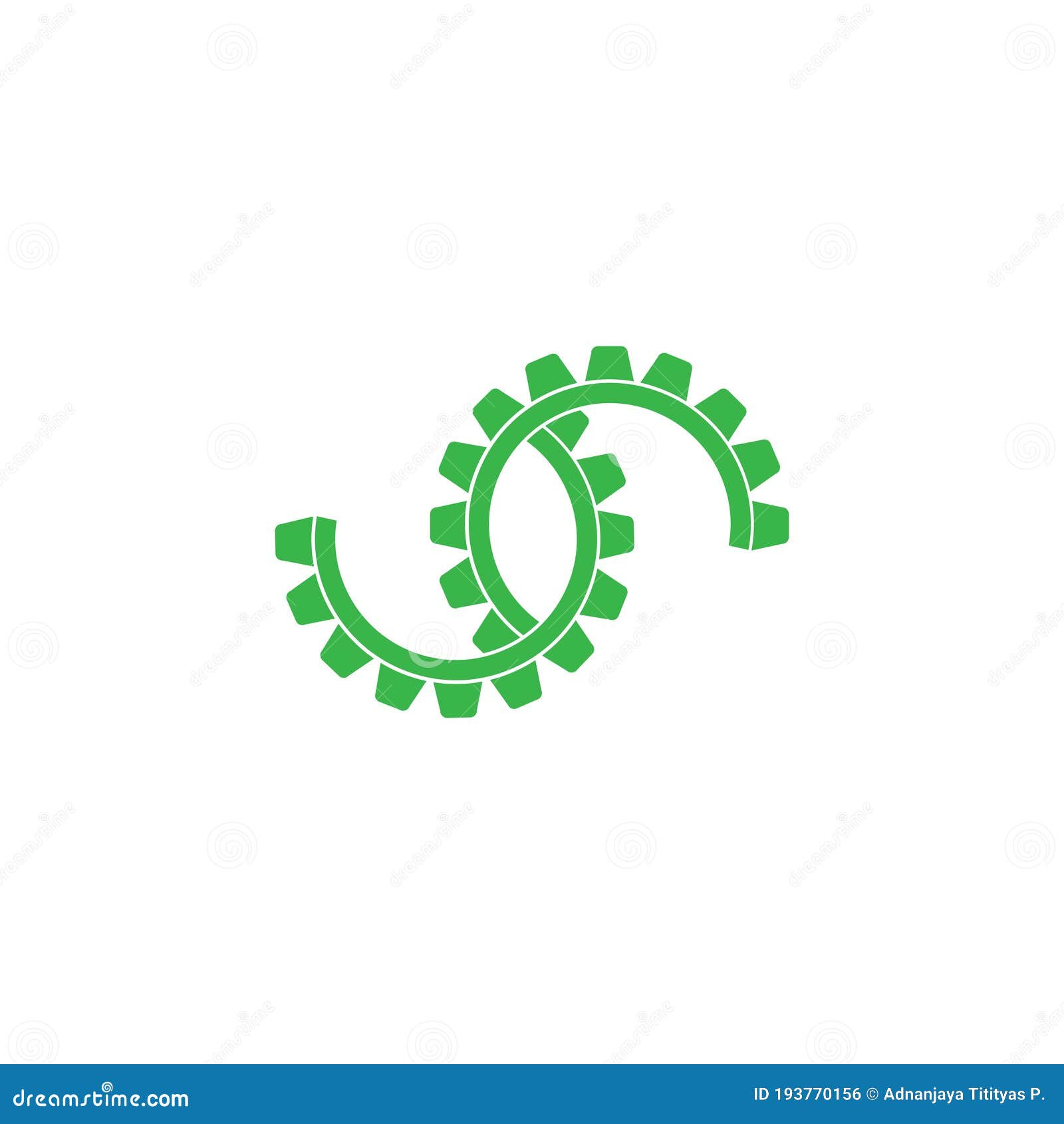 Simple Geometric Linked Two Cog Machine Logo Vector Stock Vector ...