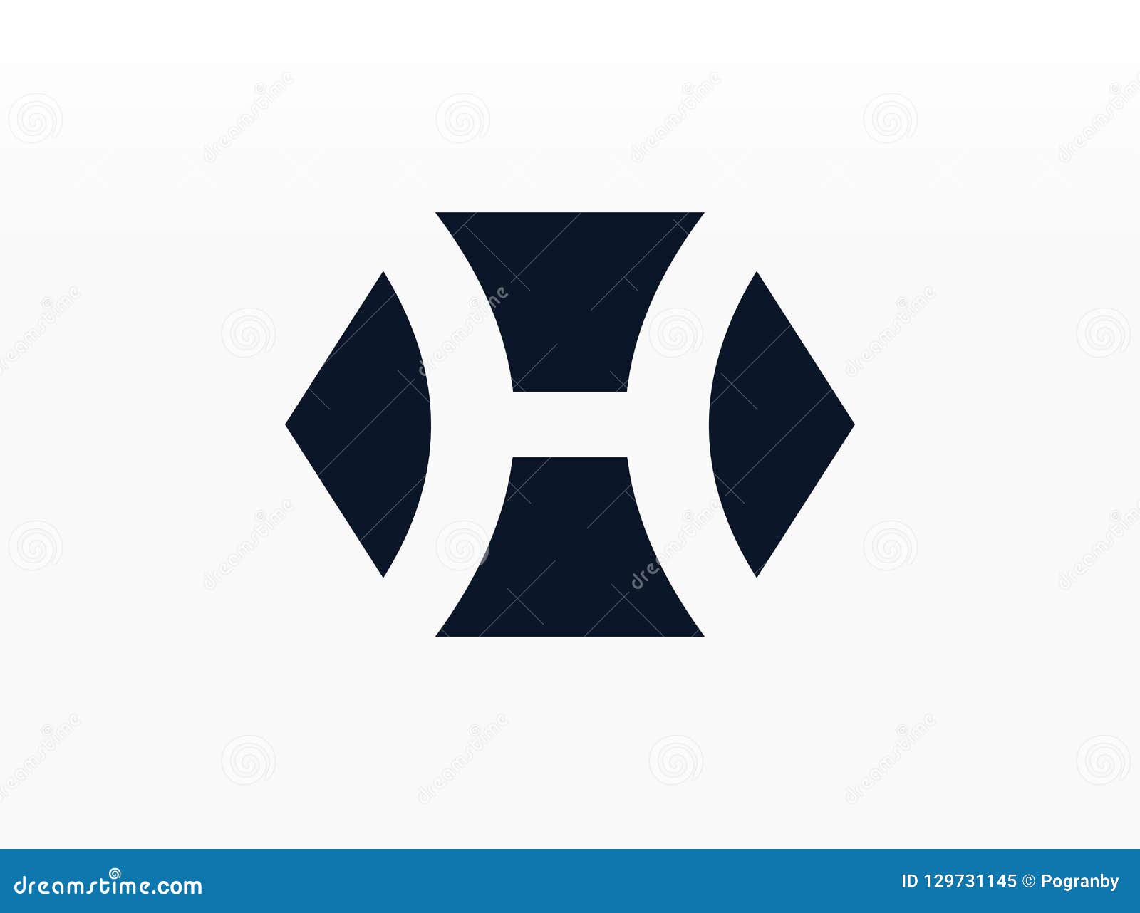 Simple Geometric Letter H Logo Template Stock Image - Illustration of ...