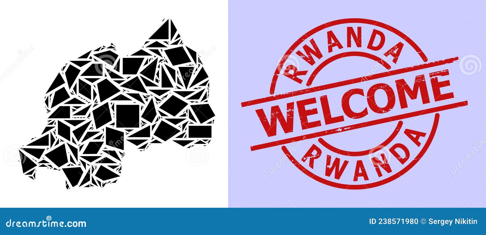 Rwanda Welcome To Word Text With Handwritten Font And Golden Tex ...