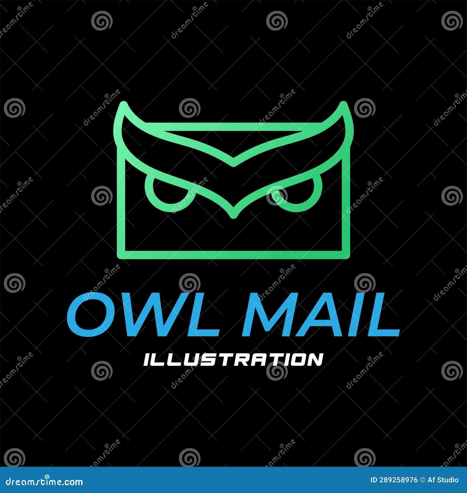 Simple Geometric Owl Bird Mail Icon Illustration Stock Vector ...