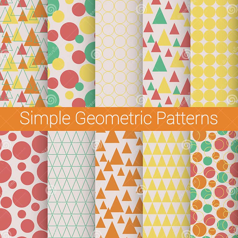 Simple Geometric Patern Set Stock Vector - Illustration of decoration ...