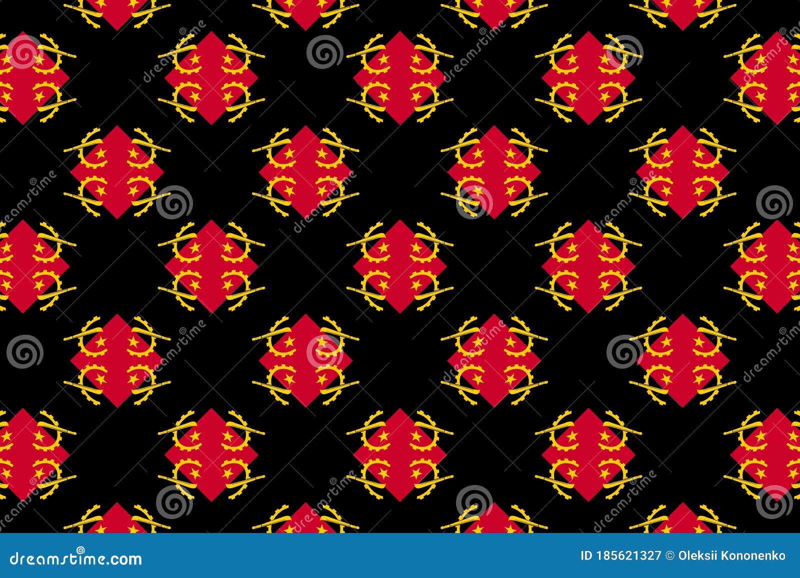 Simple Geometric Pattern in the Colors of the National Flag of Angola ...
