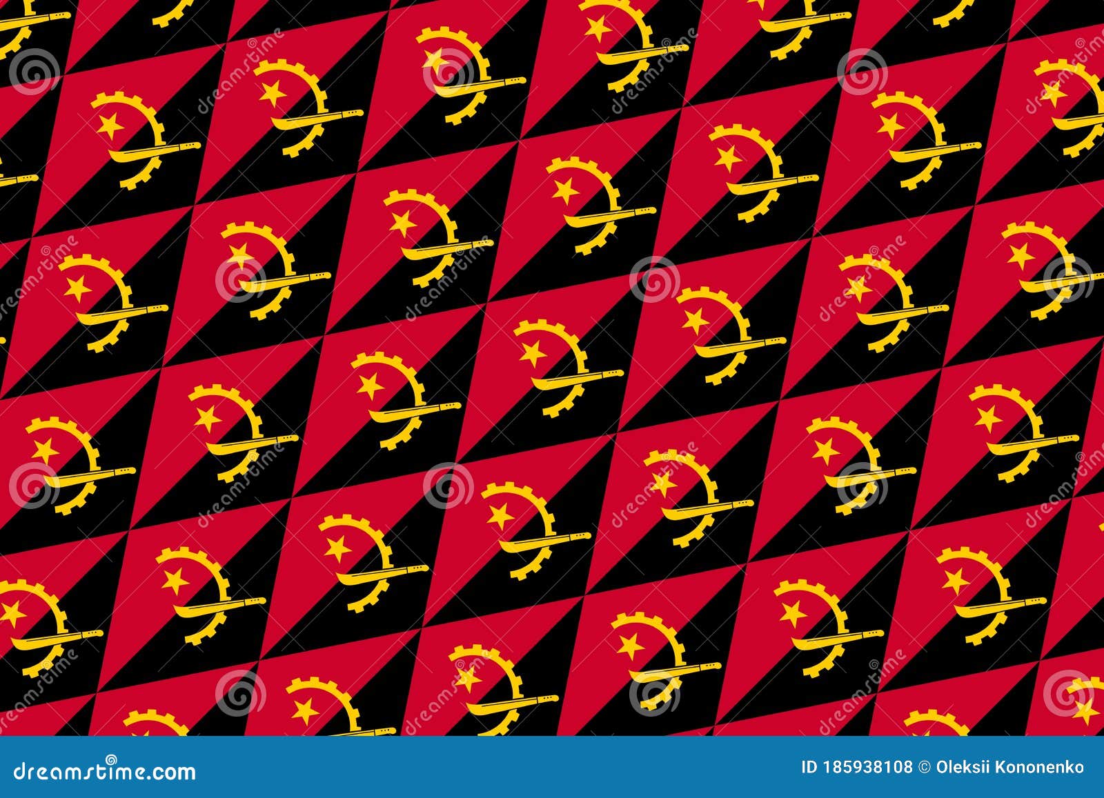 Simple Geometric Pattern in the Colors of the National Flag of Angola ...