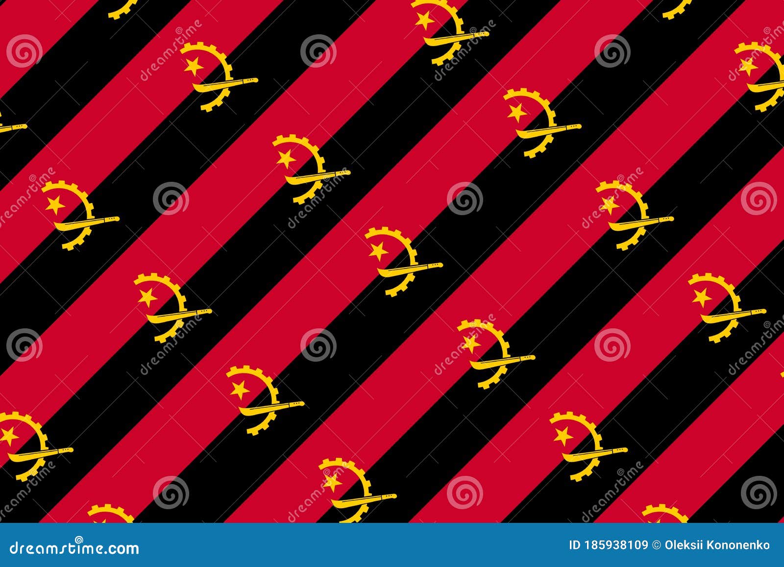 Simple Geometric Pattern in the Colors of the National Flag of Angola ...