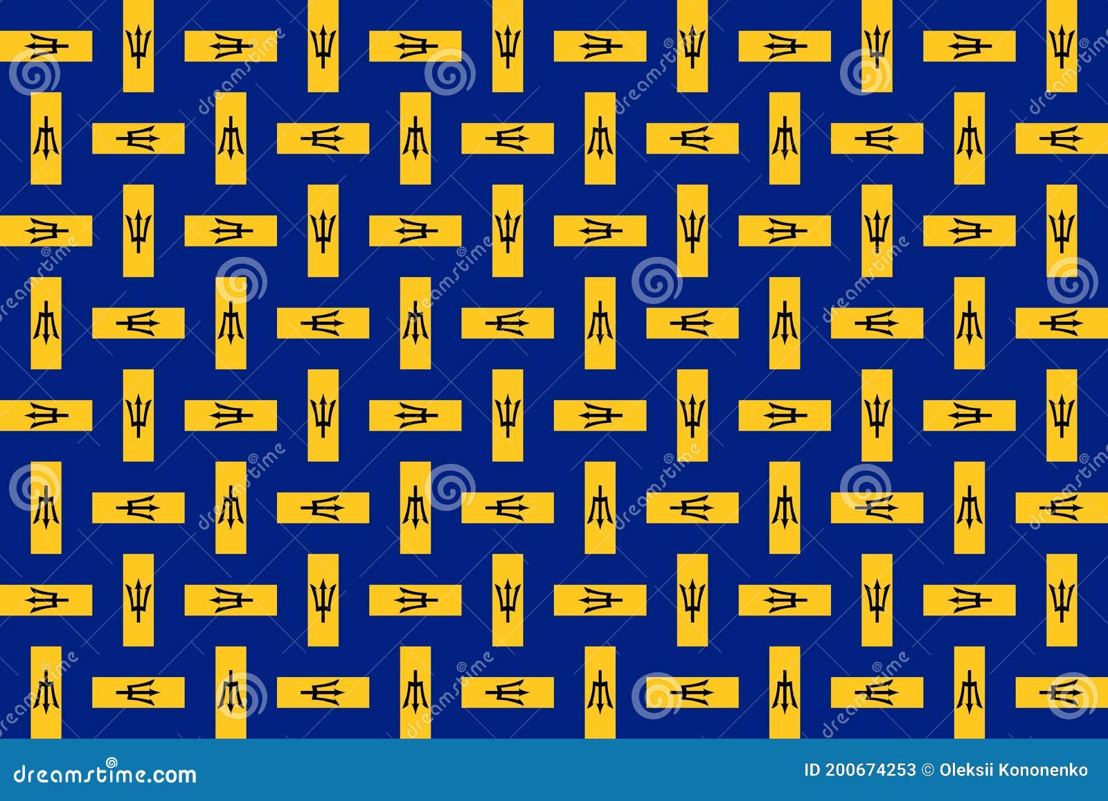 Simple Geometric Pattern in the Colors of the National Flag of Barbados ...